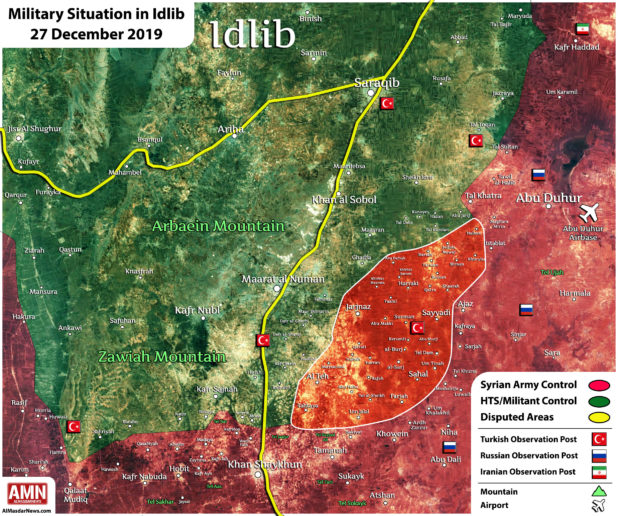 New map of Syrian Army offensive in southeast Idlib - Islamic ...
